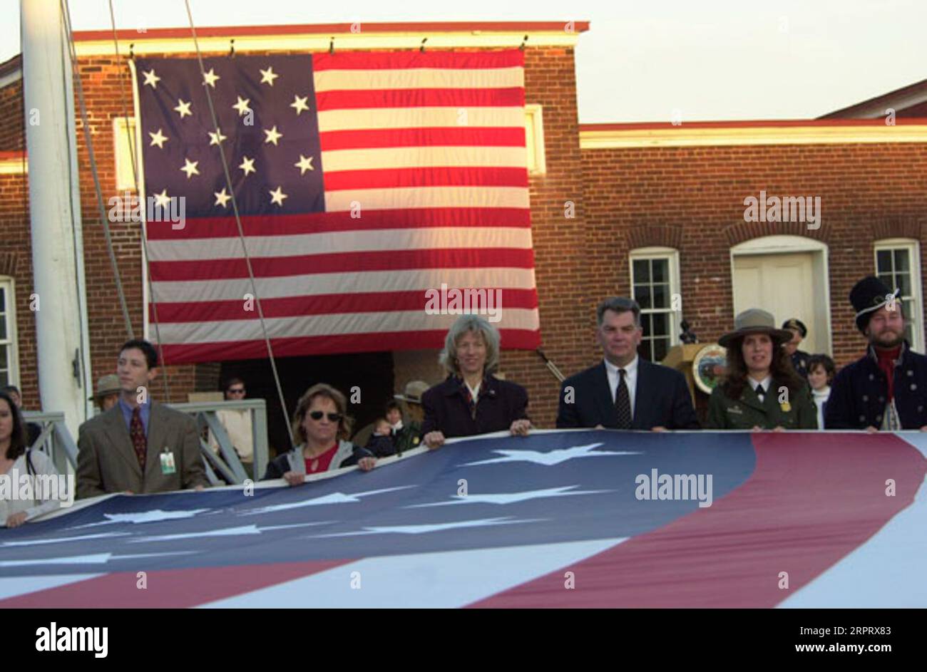 Photograph, from coverage of Secretary Gale Norton's appearance at Fort ...