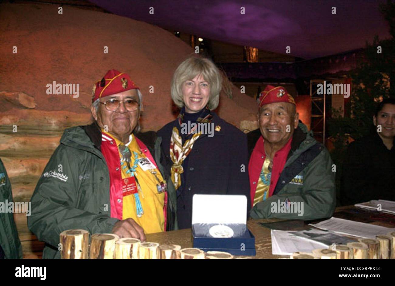 Secretary Gale Norton viewing Native American exhibit, alongside World ...