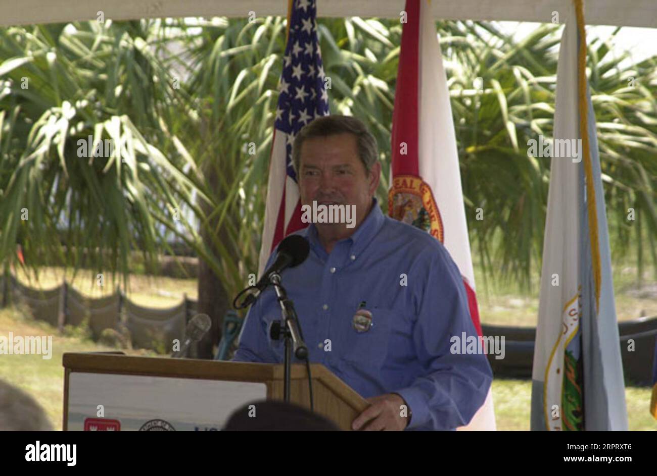 Florida Congressman E. Clay Shaw, Jr. speaking at dedication ceremony ...