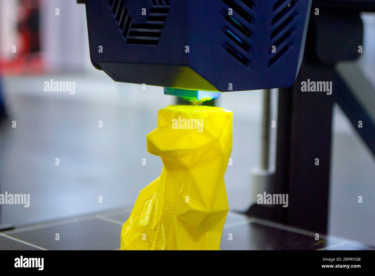 Working 3D printer printing an object from plastic. Printing a model ...