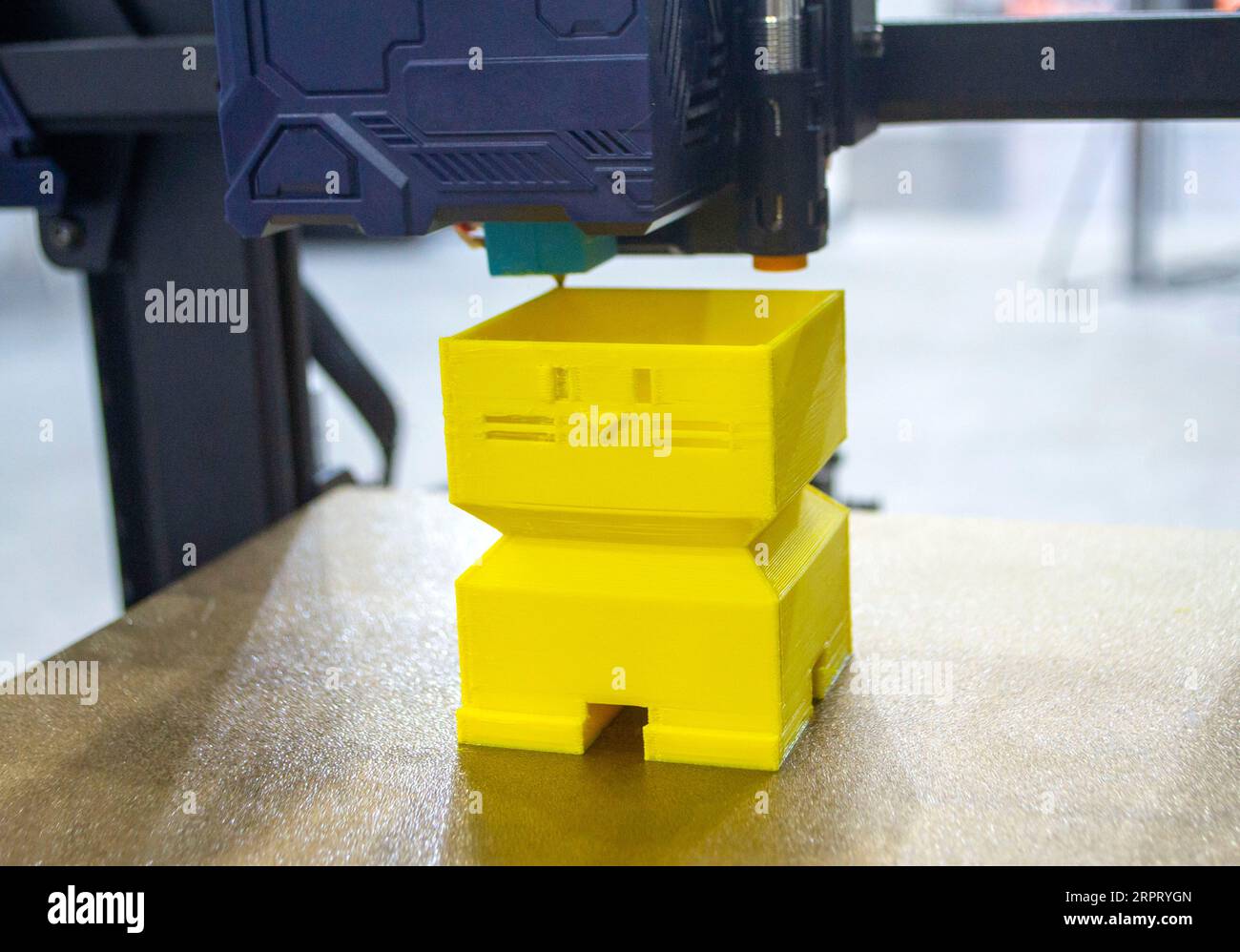 Working 3D printer printing an object from plastic. Printing a model ...