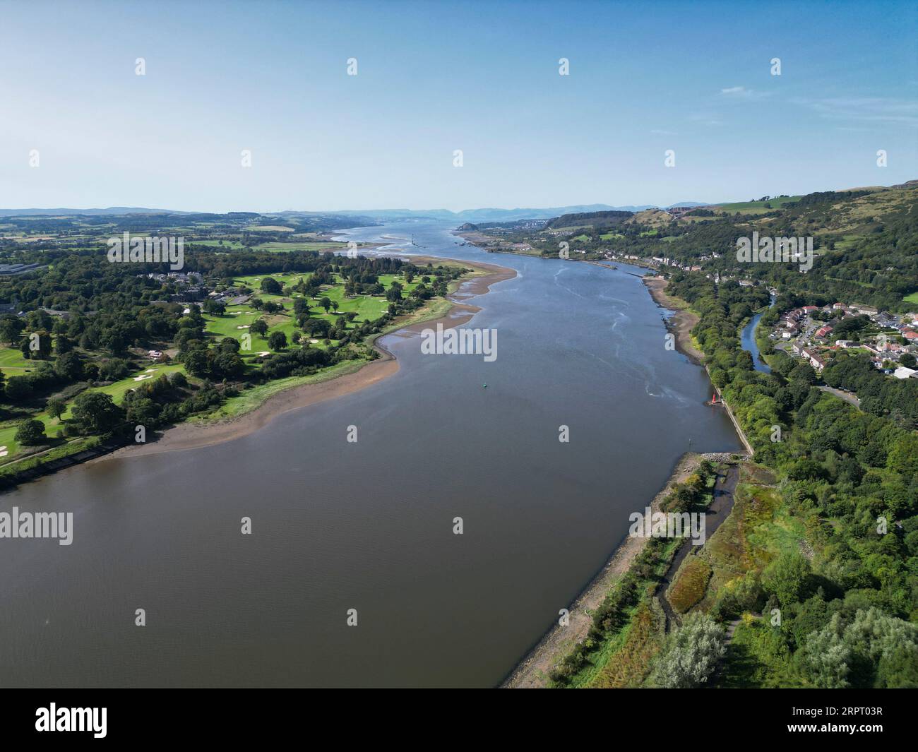 Aerial drone view of River Clyde at Old Kilpatrick Stock Photo - Alamy