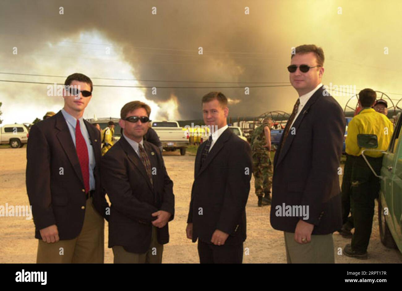 Visitors at the scene of the Battle Creek fire in Pennington County, in ...