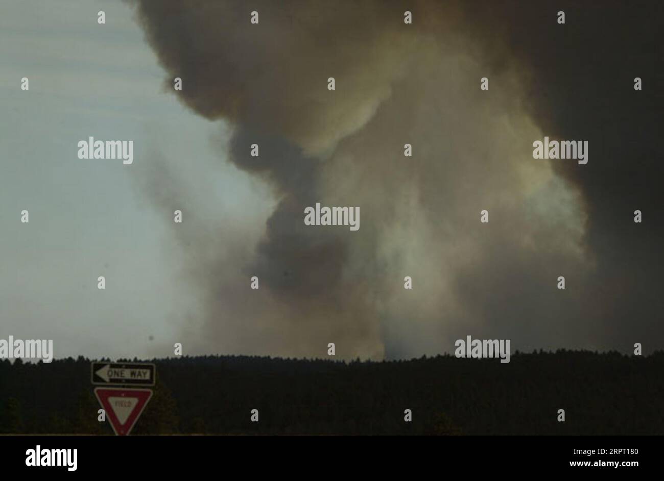 Smoke from the Battle Creek fire in Pennington County, in the Black ...