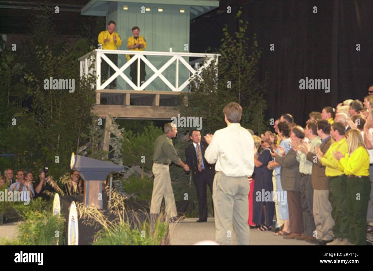 President George Bush appearing at the Jackson County Fairgrounds ...