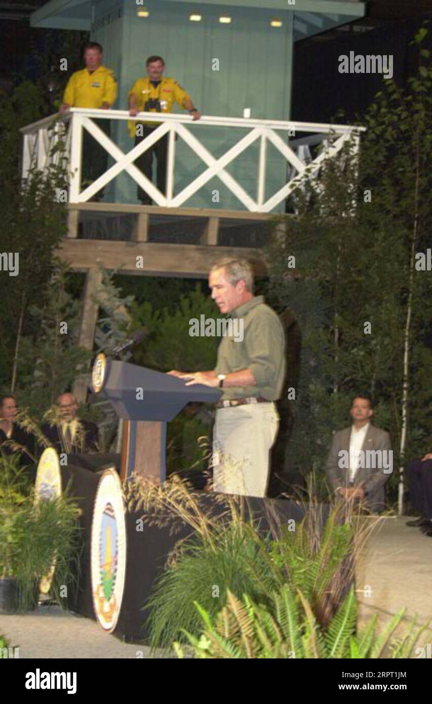 President George Bush appearing at the Jackson County Fairgrounds ...