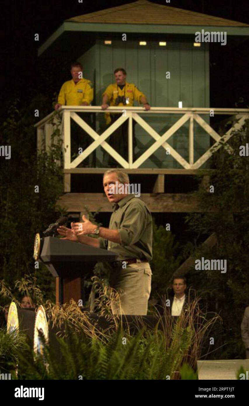 President George Bush appearing at the Jackson County Fairgrounds ...