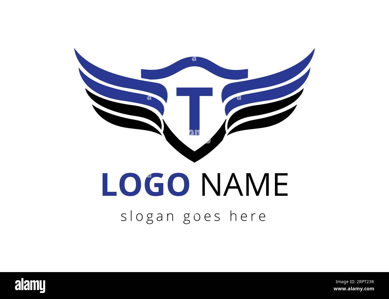 Letter T Wing Logo Design For Freight and Transportation Symbol Stock ...