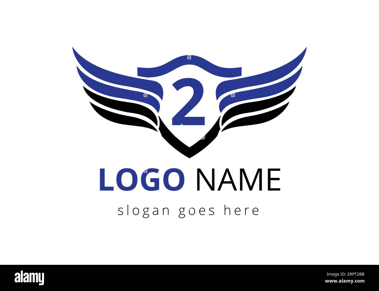 Letter 2 Wing Logo Design For Freight and Transportation Symbol Stock ...