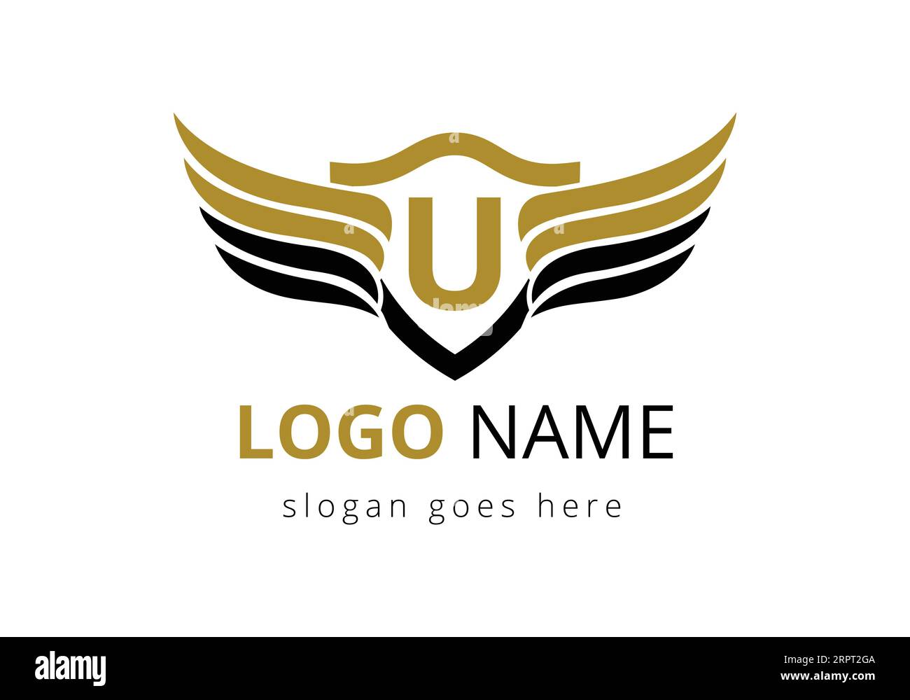 Letter U Wing Logo Design For Freight and Transportation Symbol Stock ...