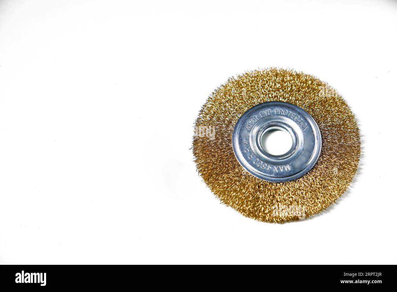 Round wire brush isolated on white background Stock Photo - Alamy