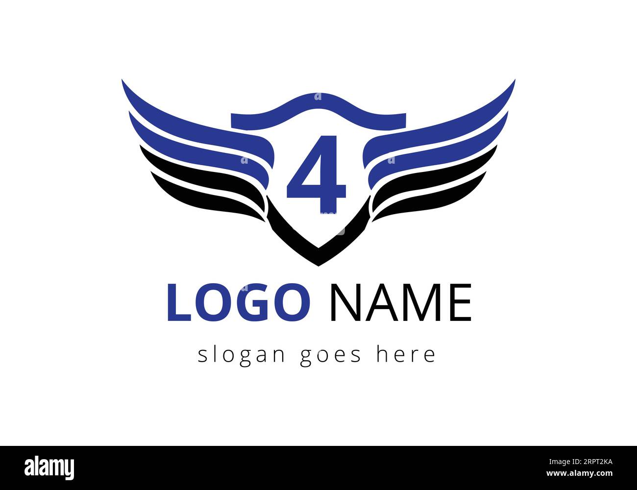 Letter 4 Wing Logo Design For Freight and Transportation Symbol Stock ...