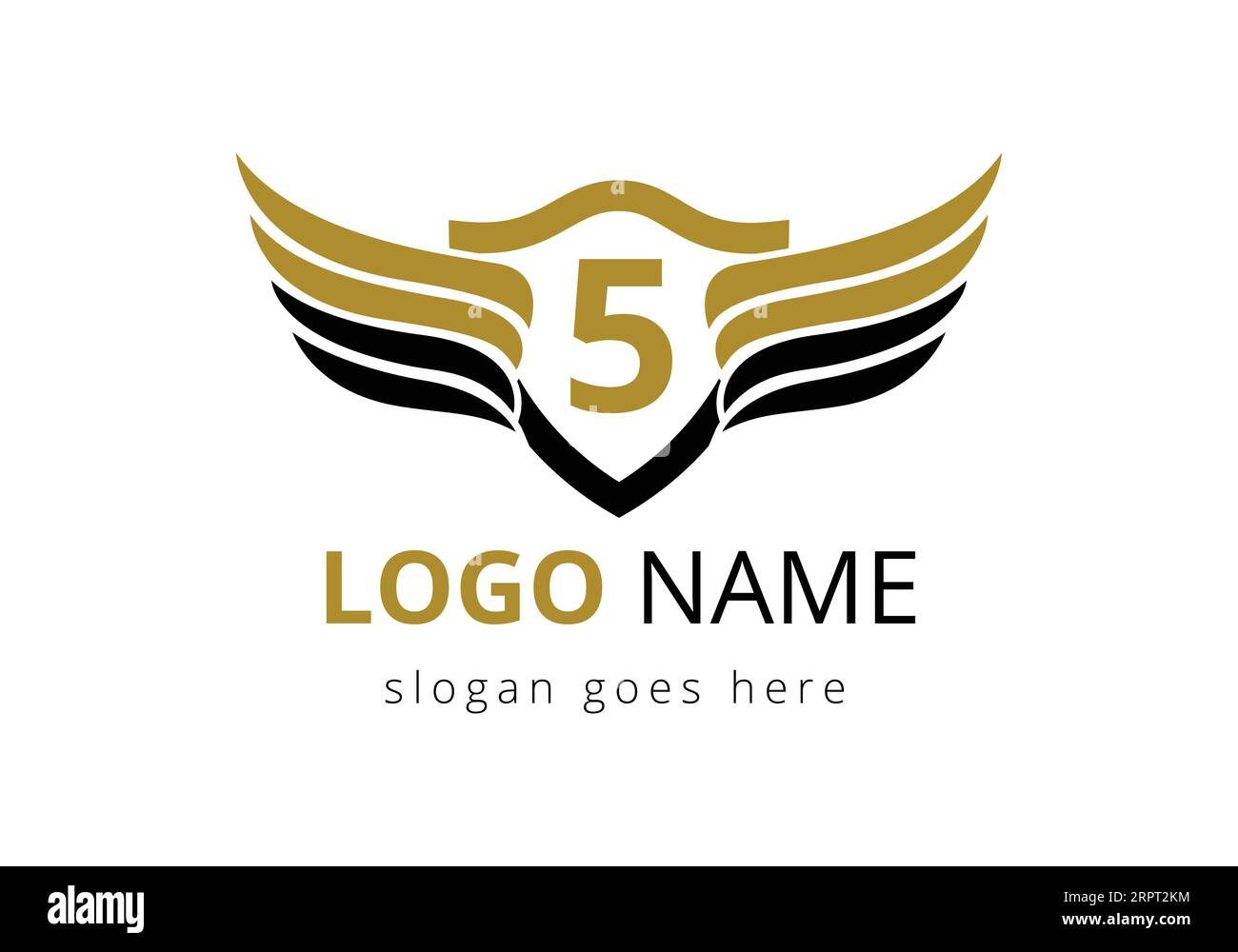 Letter 5 Wing Logo Design For Freight and Transportation Symbol Stock ...