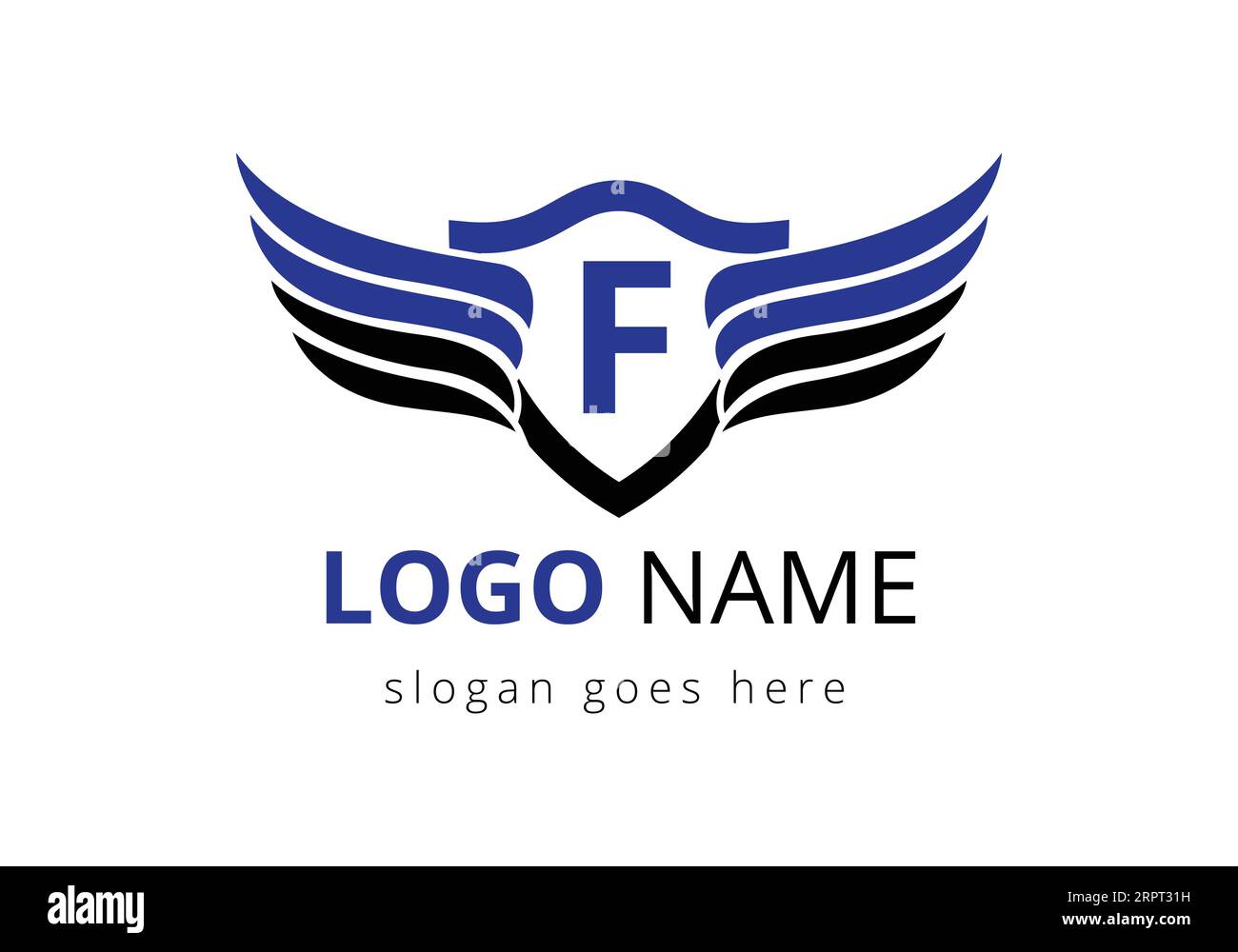 Letter F Wing Logo Design For Freight and Transportation Symbol Stock ...