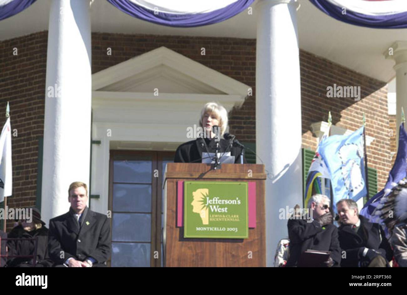 Secretary Gale Norton speaking at events marking the debut of the Lewis ...