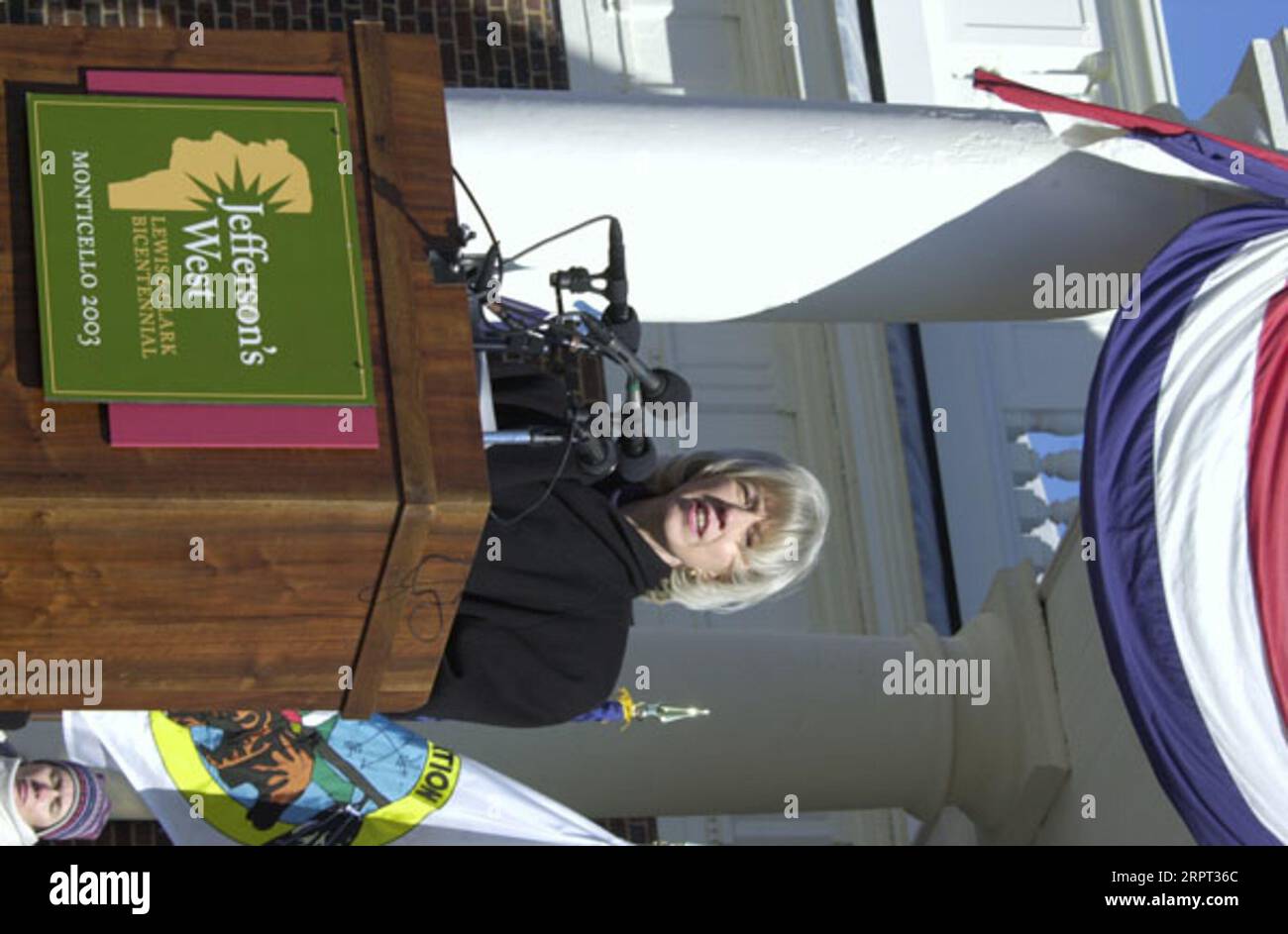 Secretary Gale Norton speaking at events marking the debut of the Lewis ...