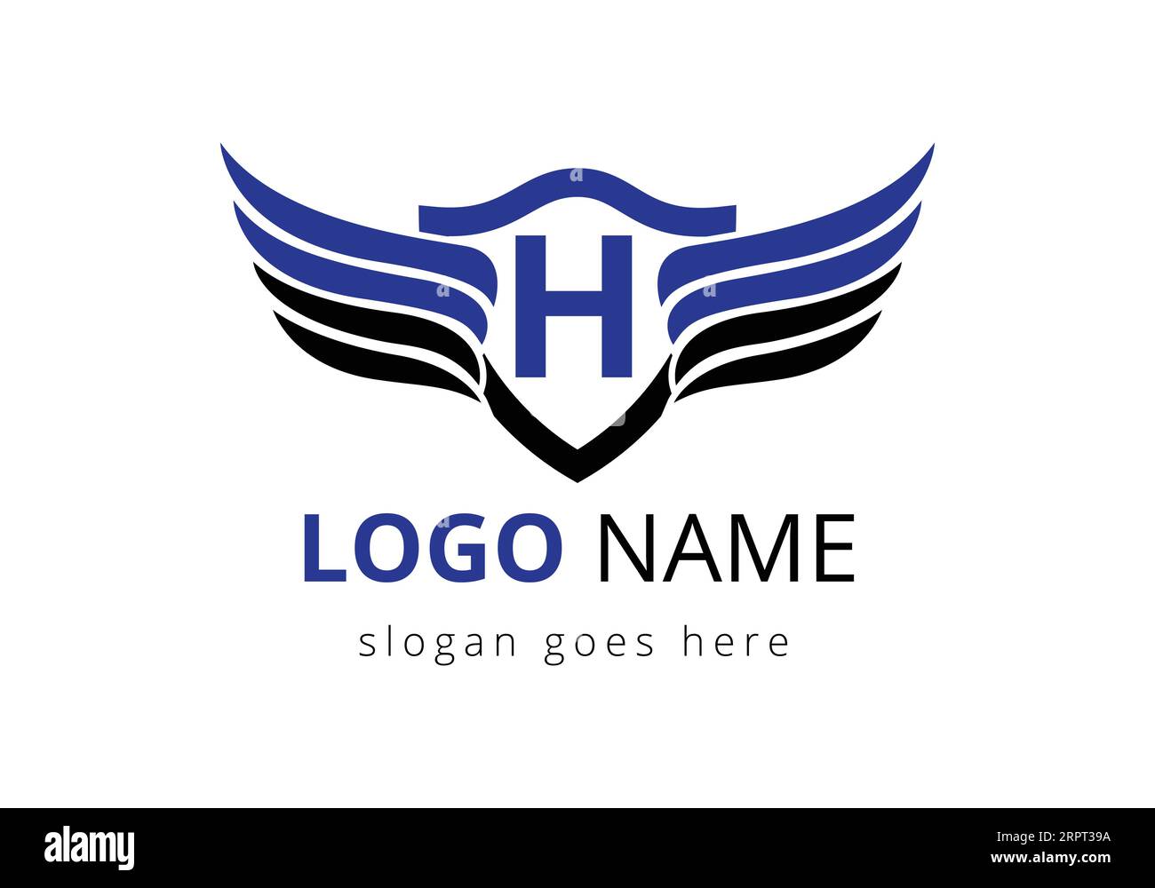 Letter H Wing Logo Design For Freight and Transportation Symbol Stock ...