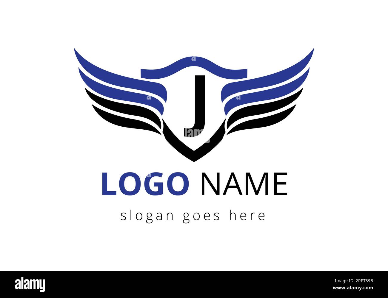 Letter J Wing Logo Design For Freight and Transportation Symbol Stock ...