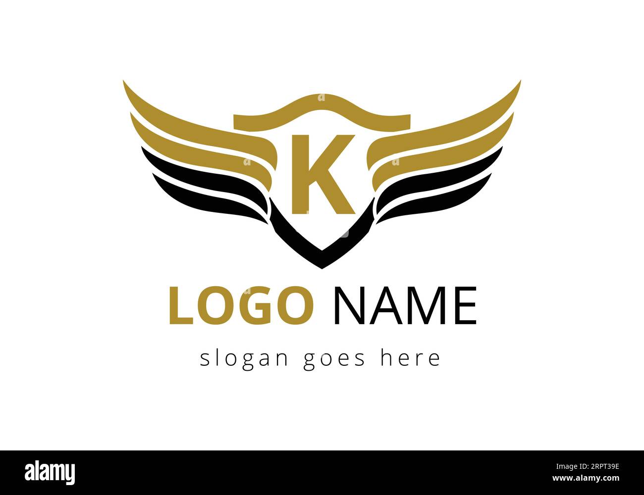 Letter K Wing Logo Design For Freight and Transportation Symbol Stock ...