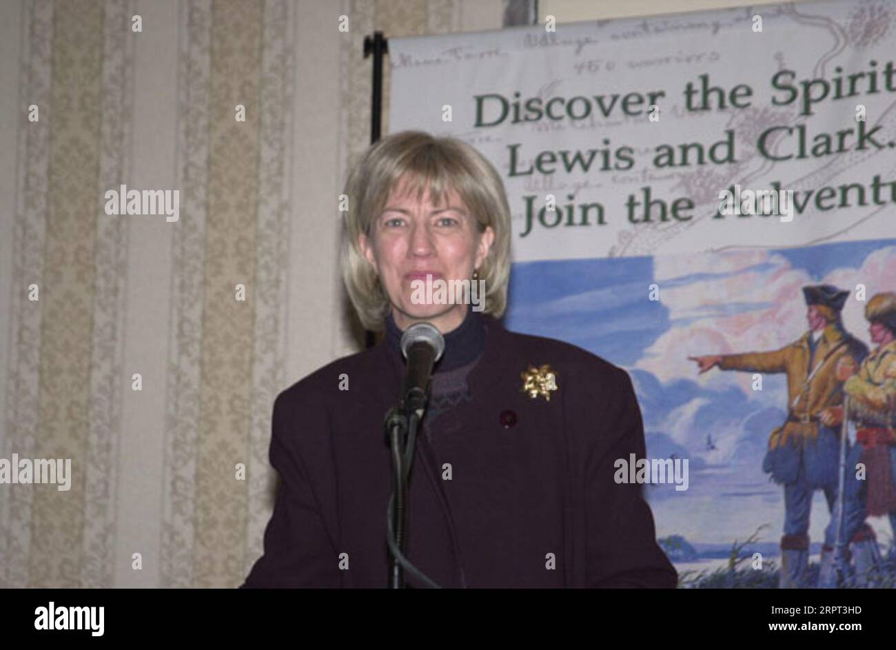 Secretary Gale Norton speaking at events marking the debut of the Lewis ...
