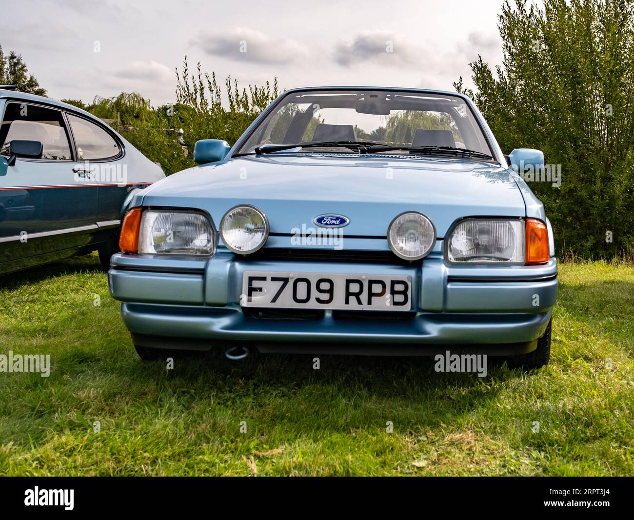 Front on view of a classic Ford Escort XR3i convertible cabriolet on ...