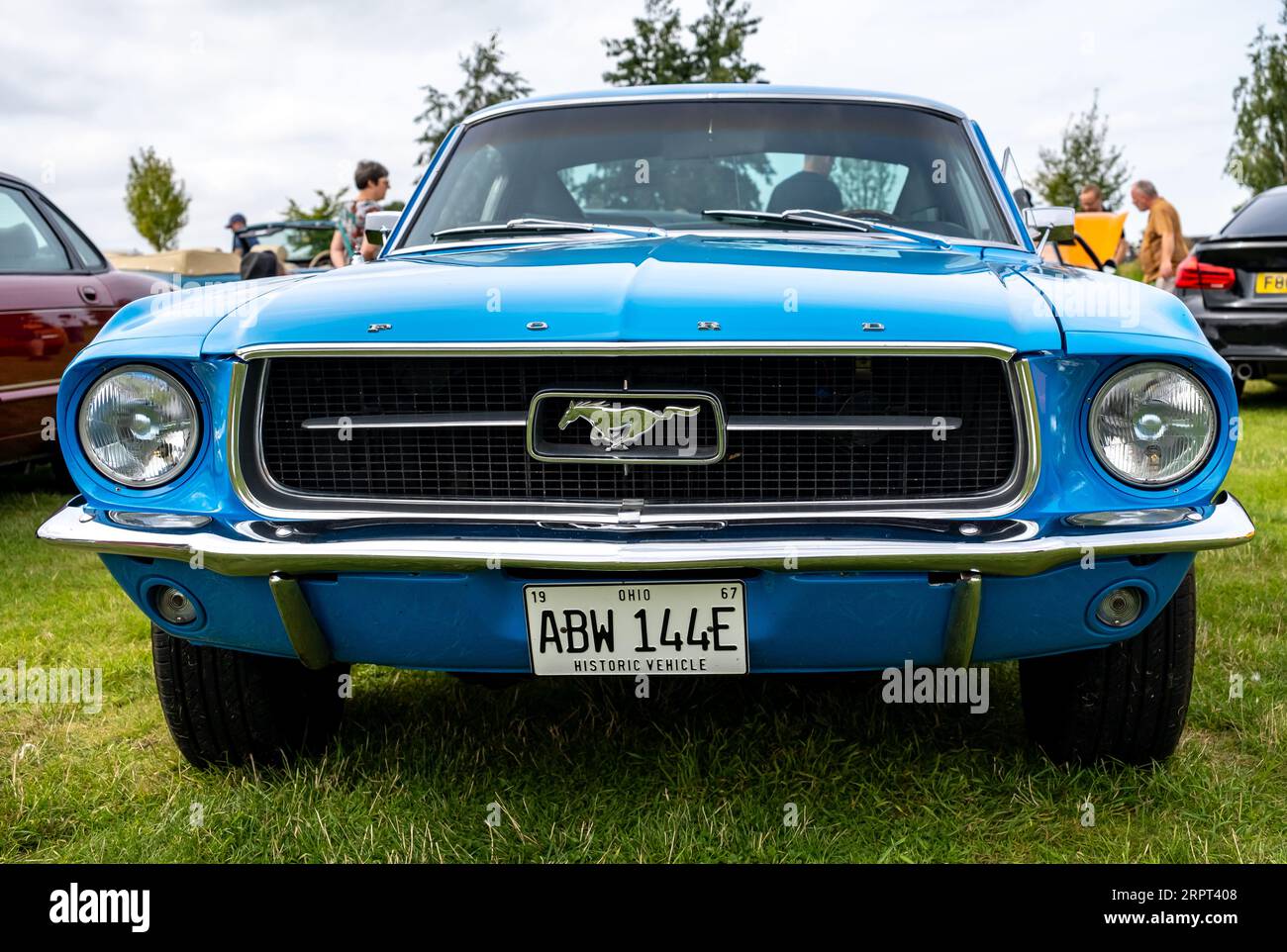Front on view of a classic Ford Mustang American muscle car on display ...