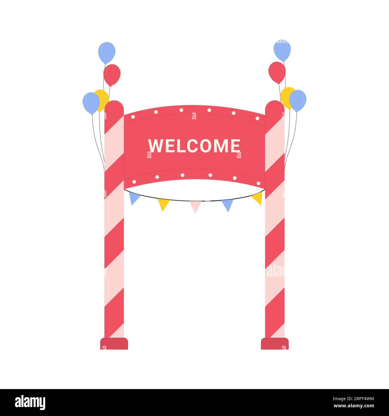 Circus entry arch with balloons. Amusement park entry gate, carnival ...