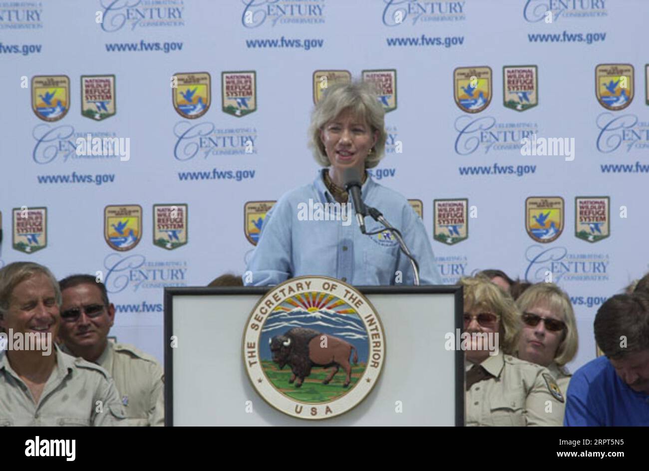 Secretary Gale Norton speaking at ceremony at the Pelican Island ...