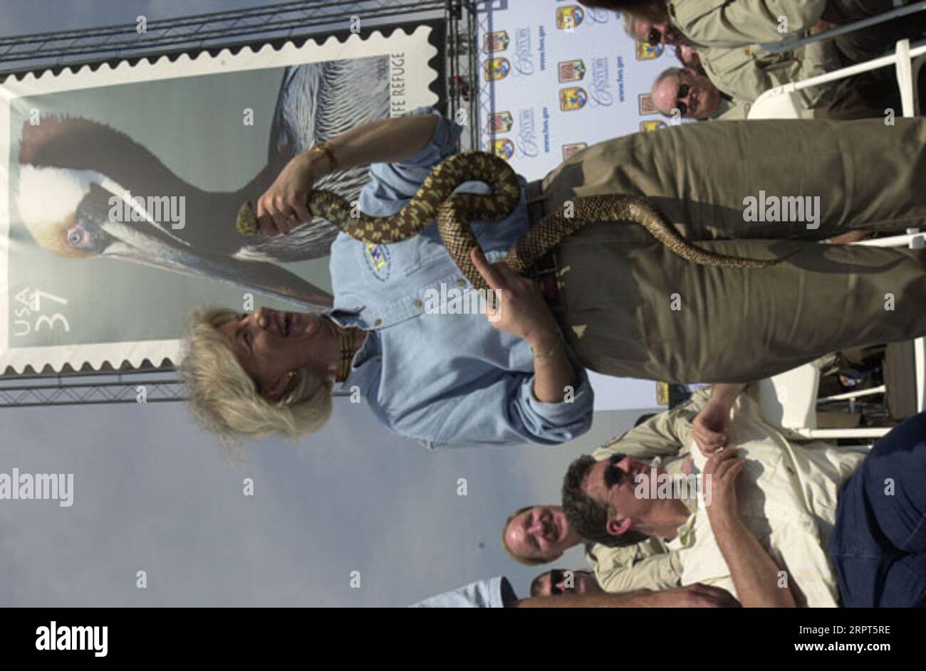 Secretary Gale Norton with snake during wildlife display segment of the ...
