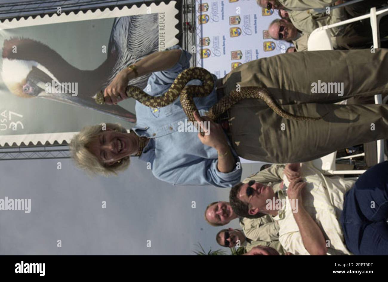 Secretary Gale Norton with snake during wildlife display segment of the ...