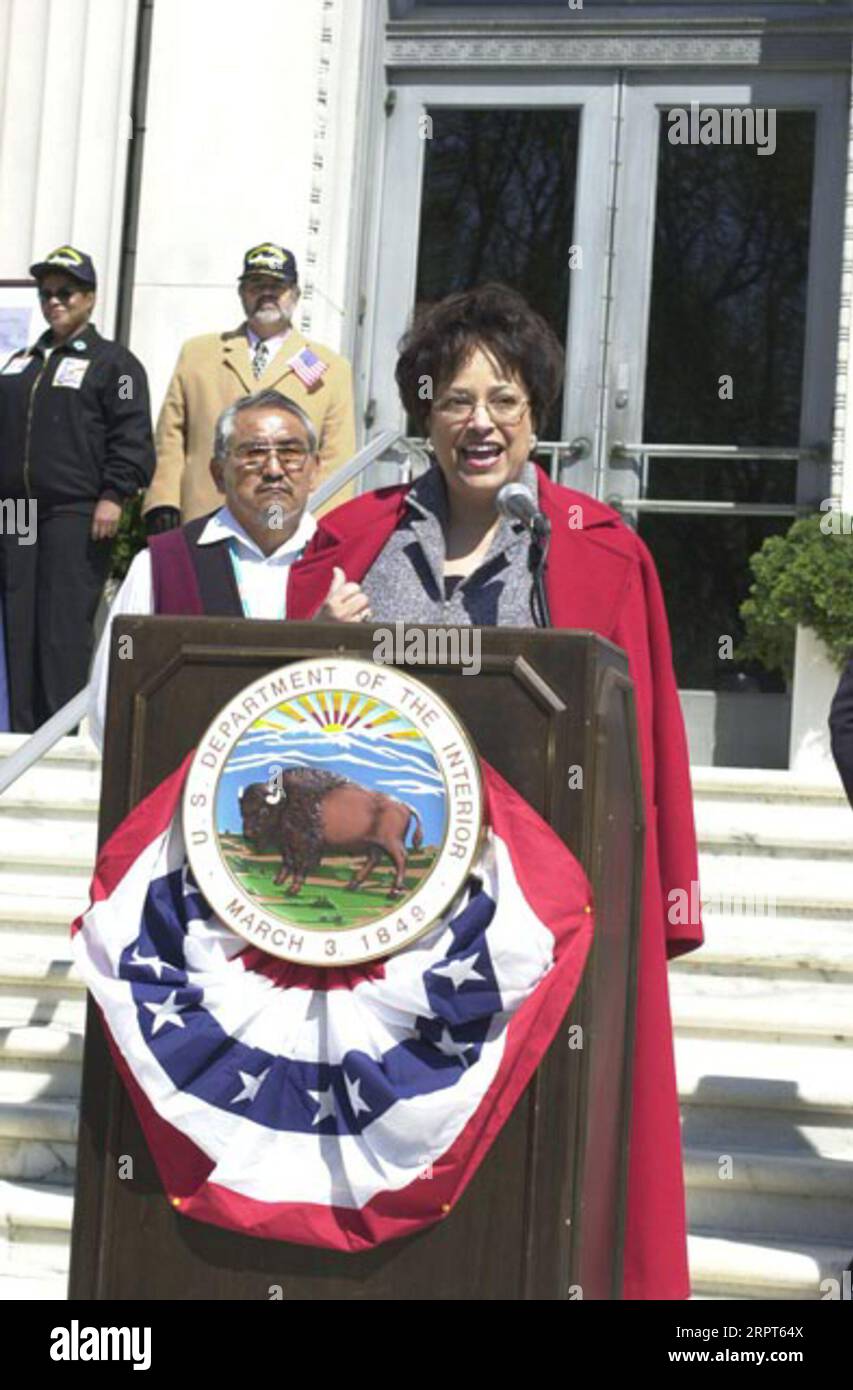 Office of Personnel Management Director Kay Coles James speaking at ...