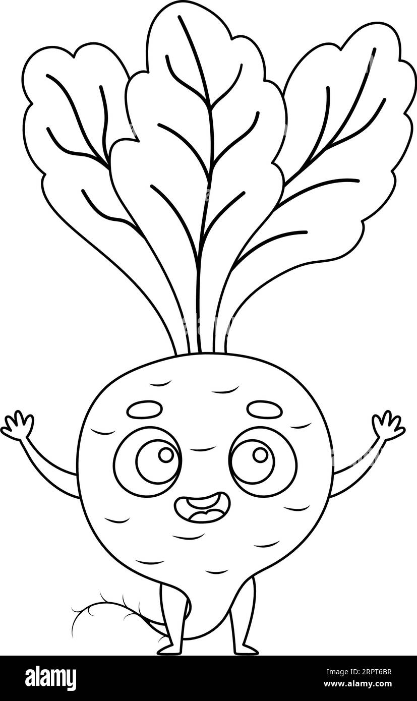 Coloring page funny beetroot. Coloring book for kids. Educational ...