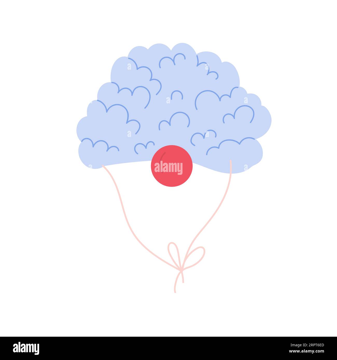 Colorful clown wig with red nose. Circus amusement show, artist clothes ...