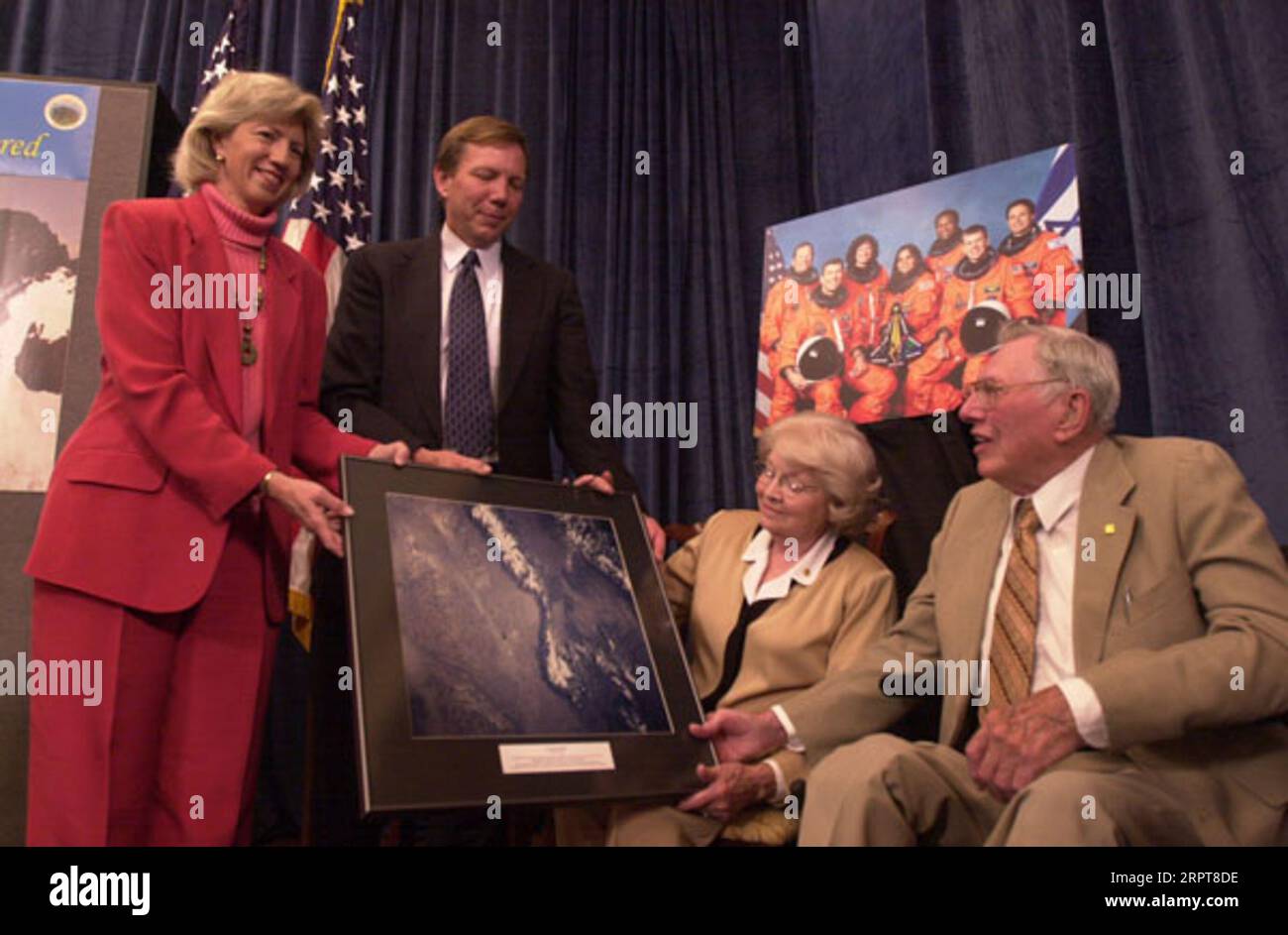 Secretary Gale Norton with the family of the late astronaut David Brown ...
