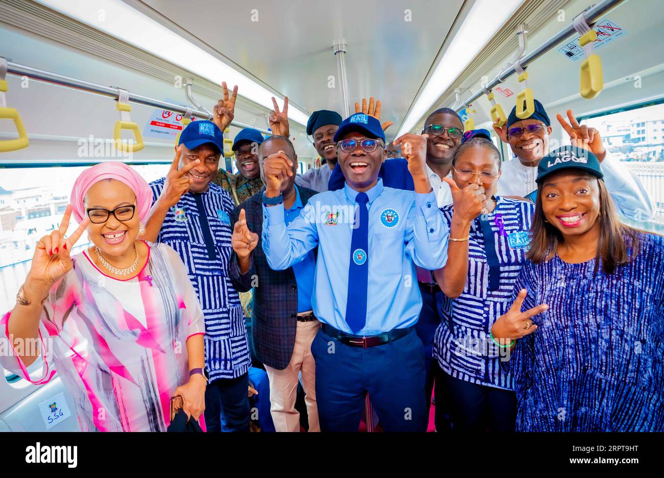 LAGOS, NIGERIA - SEPTEMBER 4: Sanwo-Olu takes Blue Line train ride ...