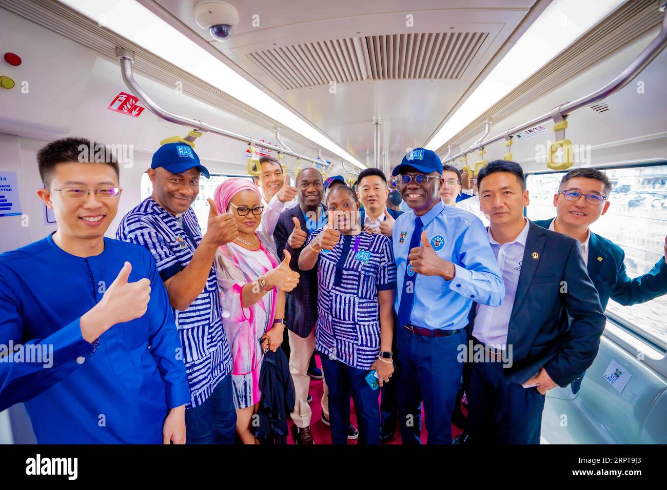 LAGOS, NIGERIA - SEPTEMBER 4: Sanwo-Olu takes Blue Line train ride ...