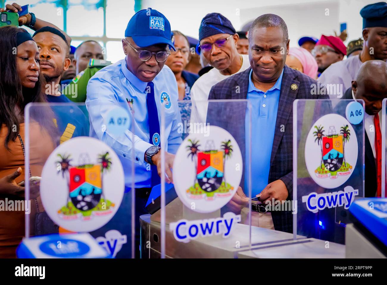 LAGOS, NIGERIA - SEPTEMBER 4: Sanwo-Olu takes Blue Line train ride ...