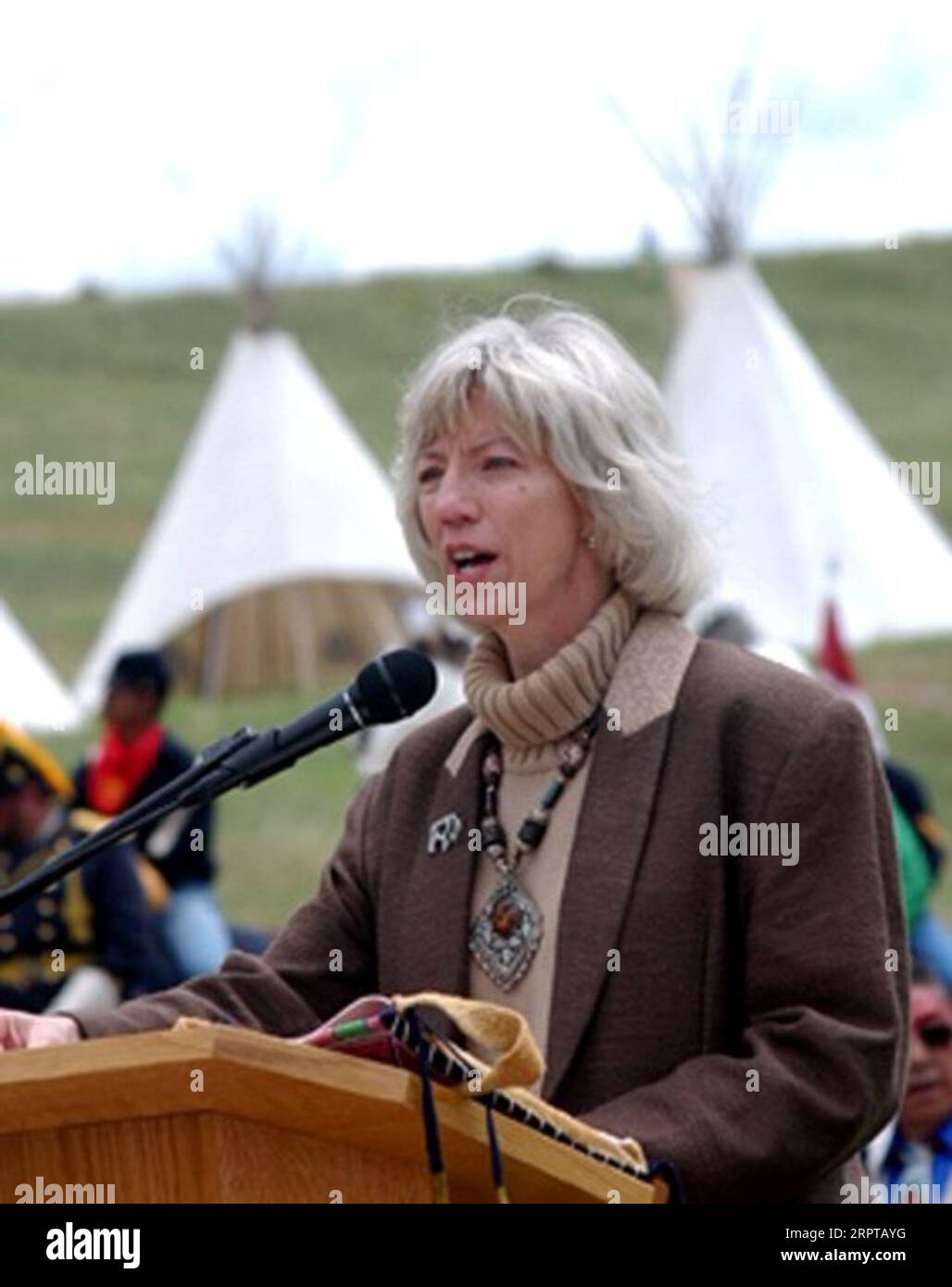 Photograph, from coverage of Secretary Gale Norton's visit to Little ...