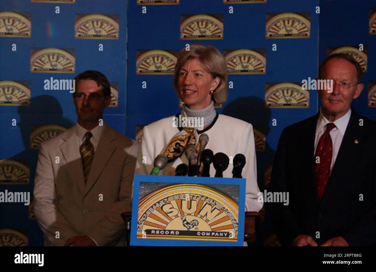 Secretary Gale Norton speaking, and Sun Studio manager John Schorr ...
