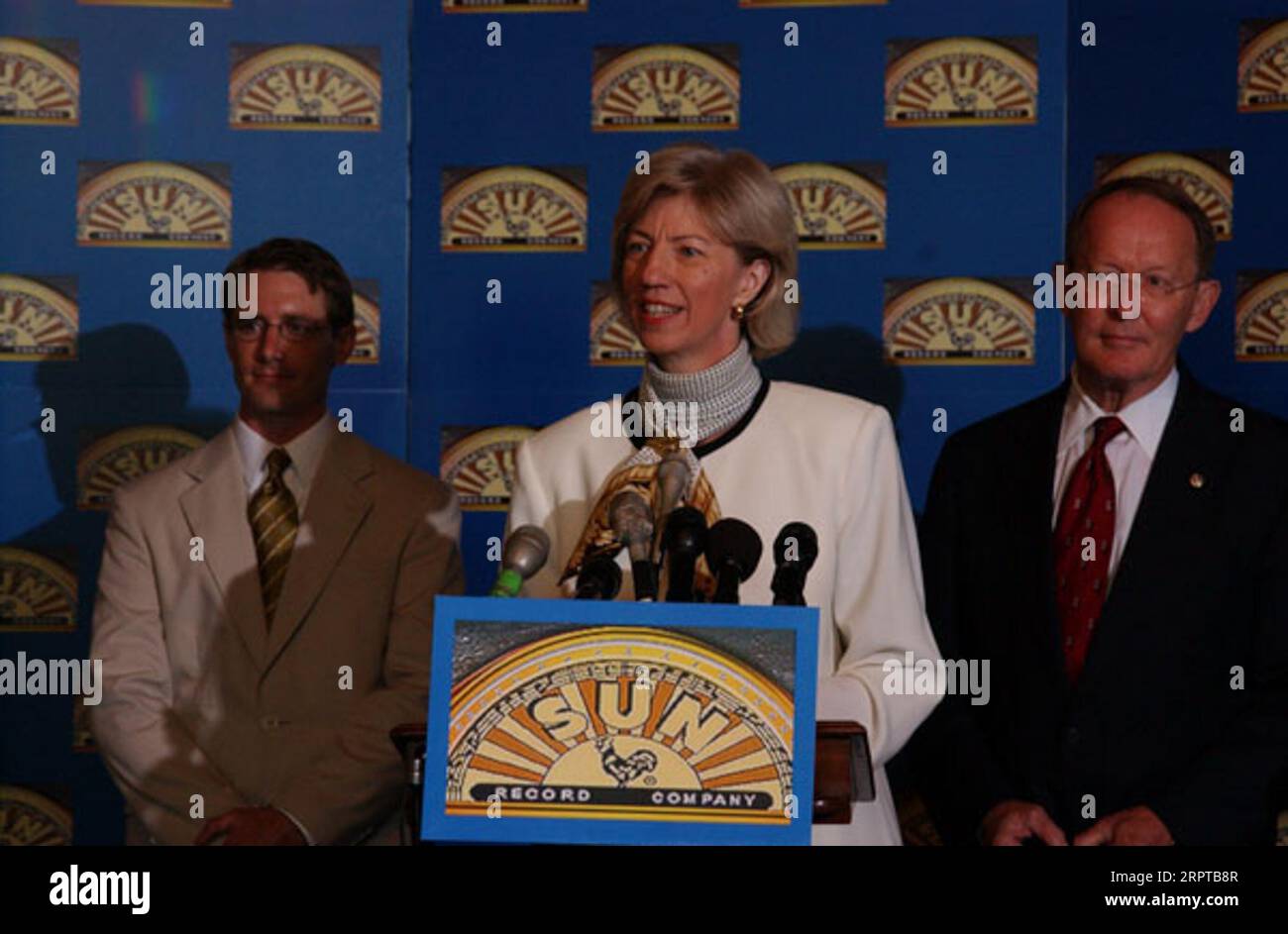 Secretary Gale Norton speaking, and Sun Studio manager John Schorr ...