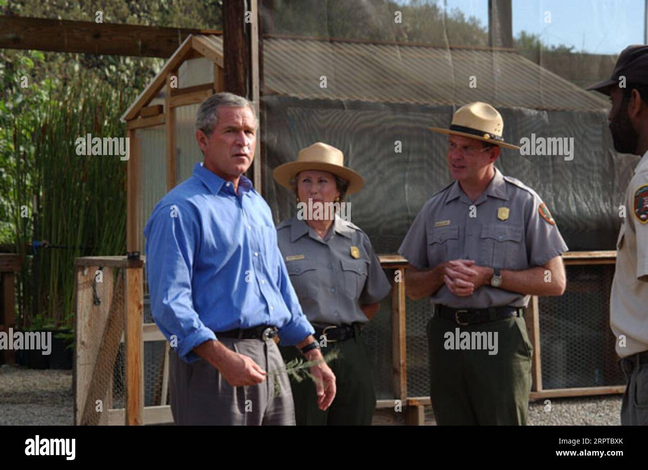 President George Bush, National Park Service Director Fran Mainella ...