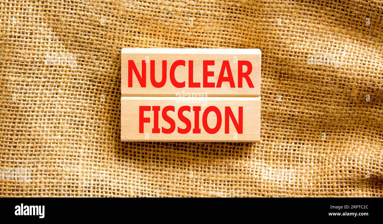 Nuclear fission symbol. Concept words Nuclear fission on beautiful ...