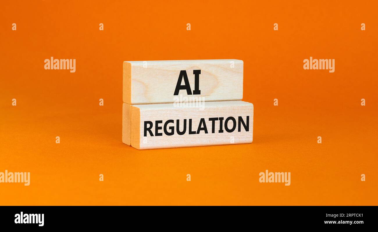 AI regulation symbol. Concept words AI artificial intelligence ...