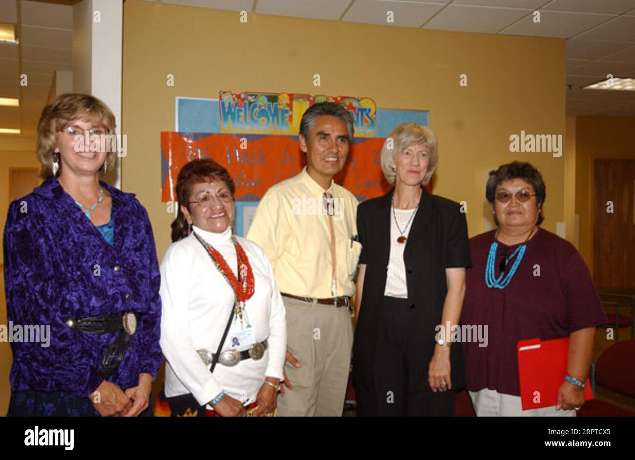 Secretary Gale Norton, fourth from left, and Navajo Nation President ...
