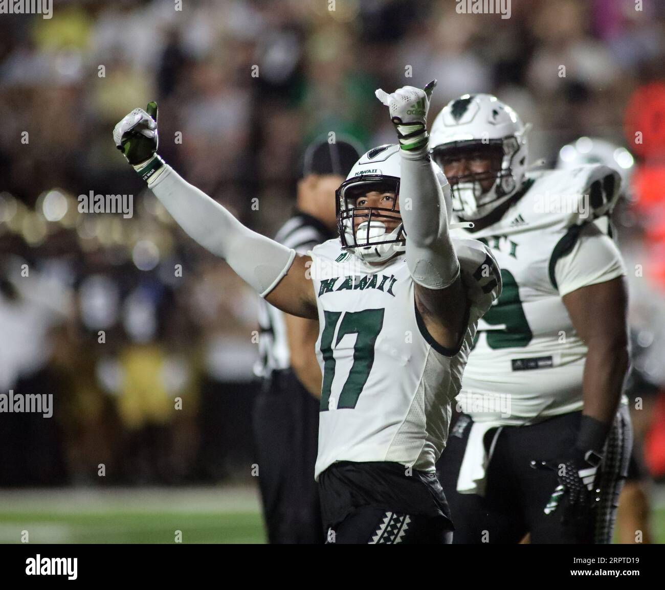 August 26, 2023 - Hawaii Rainbow Warriors linebacker Isaiah Tufaga #17 ...