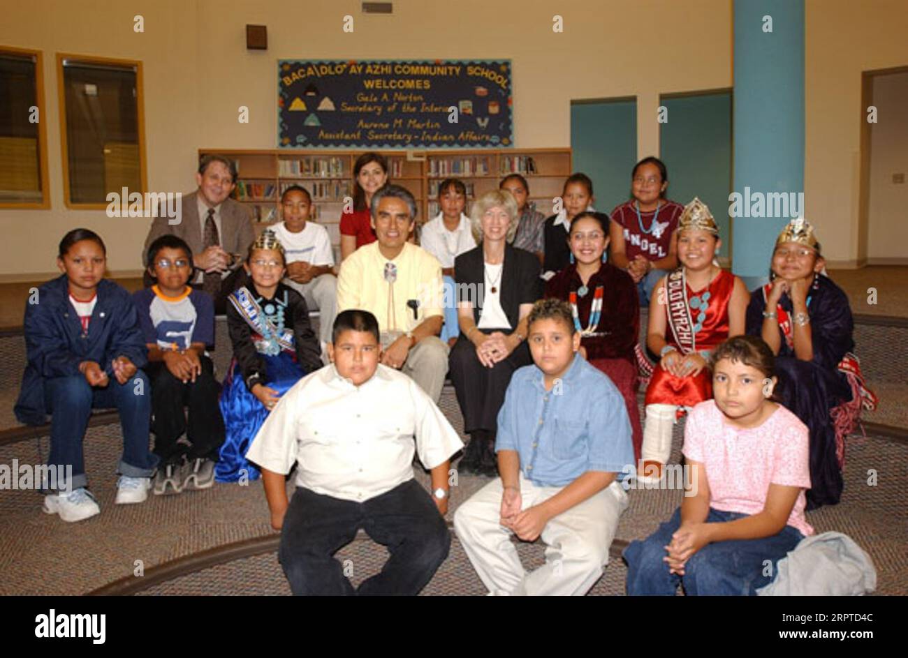 Navajo Nation President Joe Shirley, Jr., second row fourth from left, Secretary Gale Norton ...