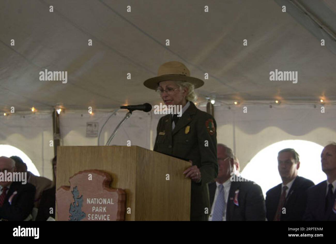 National Park Service Northeast Region Director, Marie Rust, speaking ...