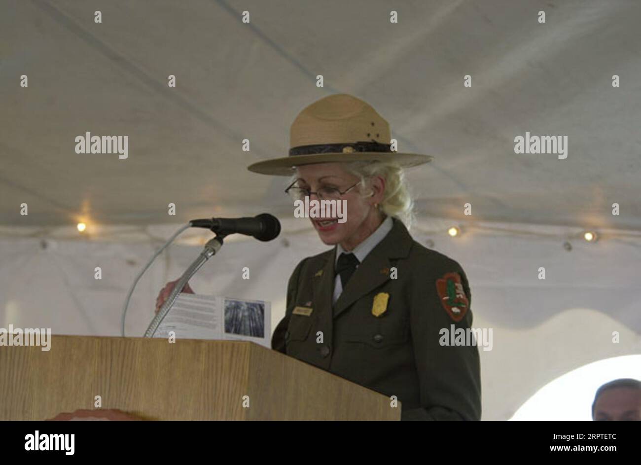 National Park Service Northeast Region Director, Marie Rust, speaking ...
