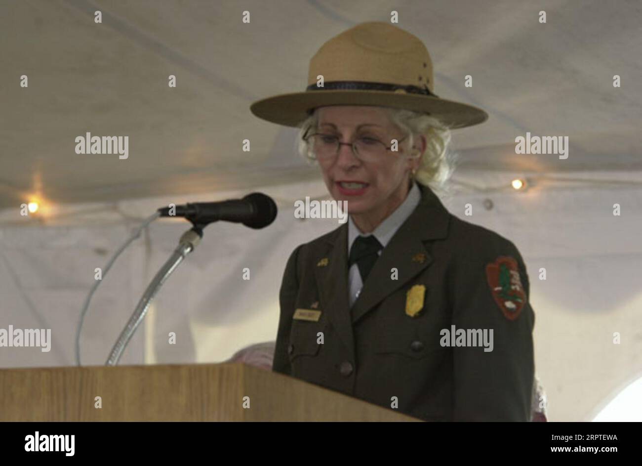 National Park Service Northeast Region Director, Marie Rust, speaking ...