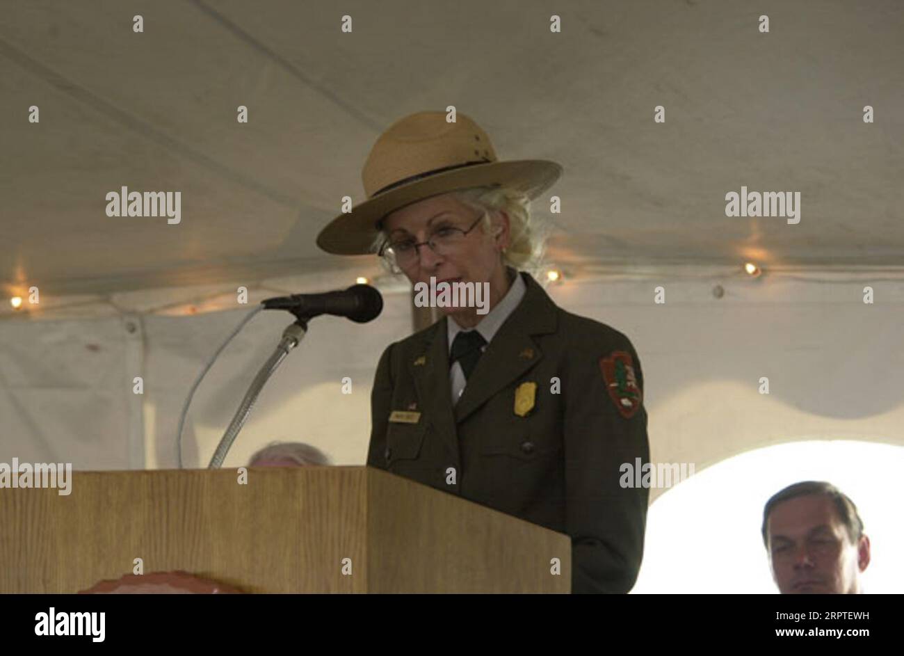 National Park Service Northeast Region Director, Marie Rust, speaking ...